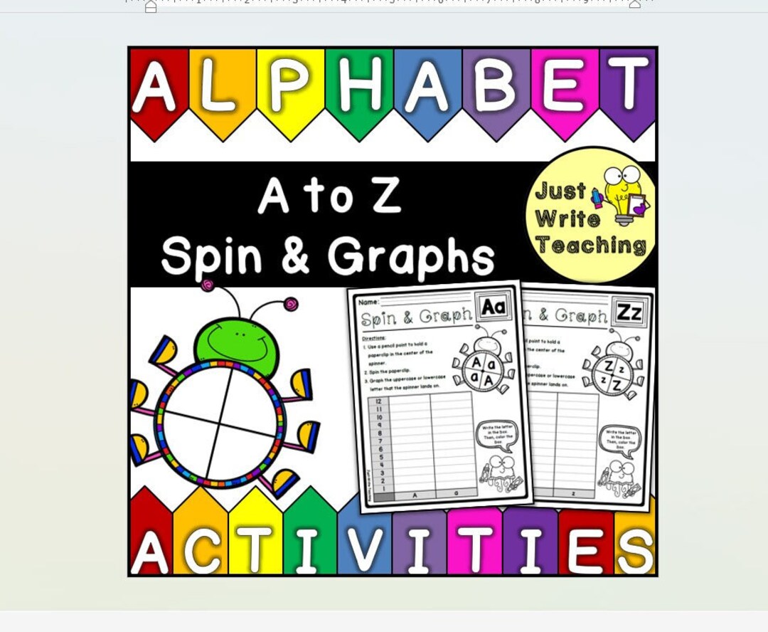 Spin and Graphs - Alphabet Activities - A to Z Practice - Etsy