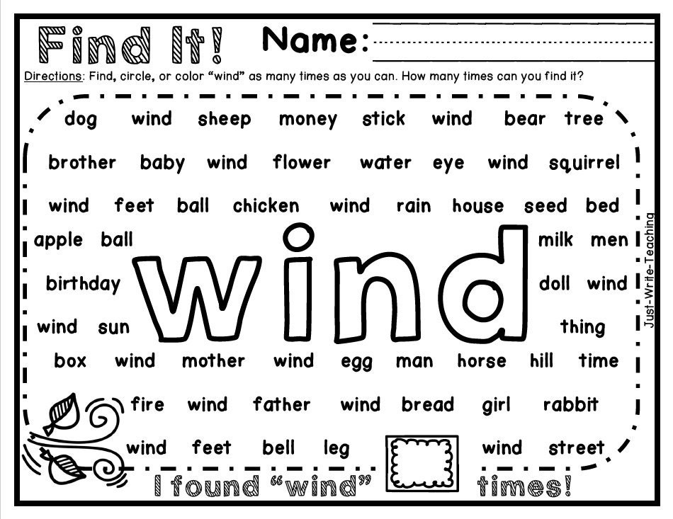 Dolch Nouns List Sight Word Find It Activities - Etsy