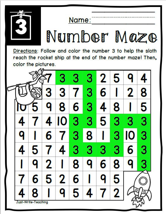 Number Mazes for Number Recognition Practice (1 to 10) - Etsy Canada