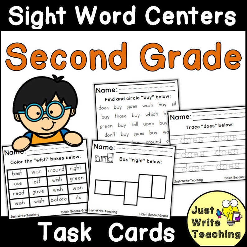 Dolch Second Grade Sight Word Task Cards - Etsy