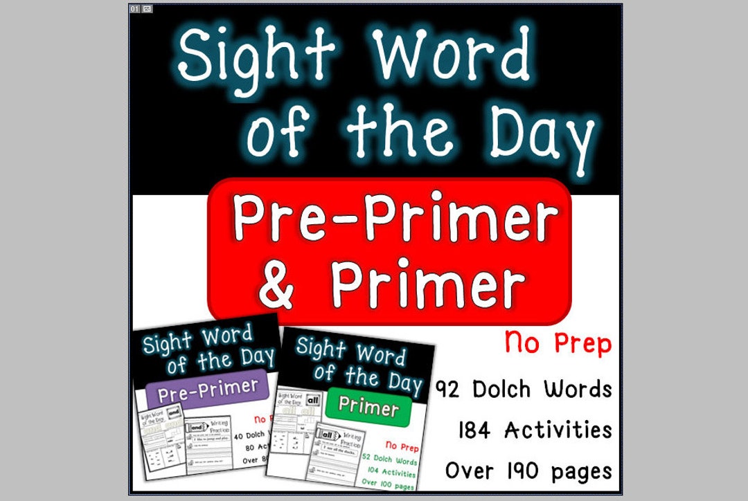 Dolch Sight Word of the Day Bundle (pre-primer & Primer) 184 Practice ...