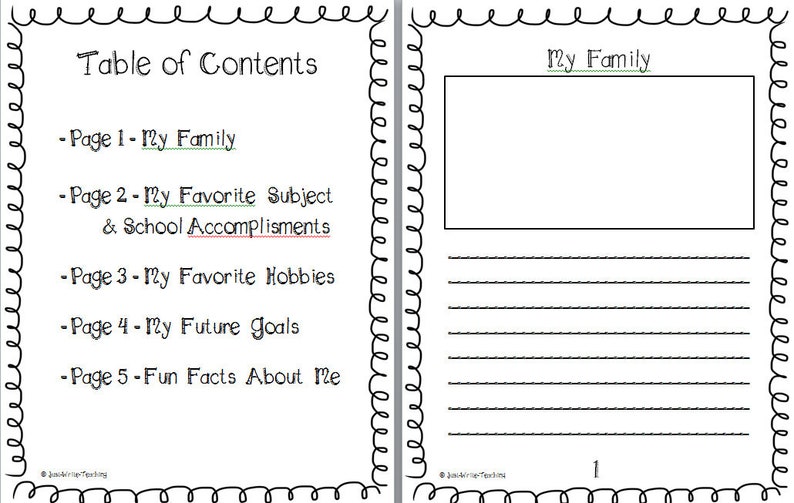 Autobiography Writing Project Book Template - Etsy