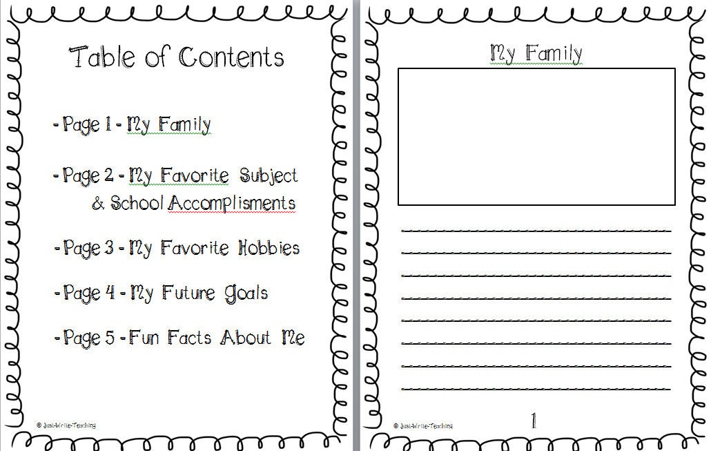 Autobiography Writing Project Book Template - Etsy