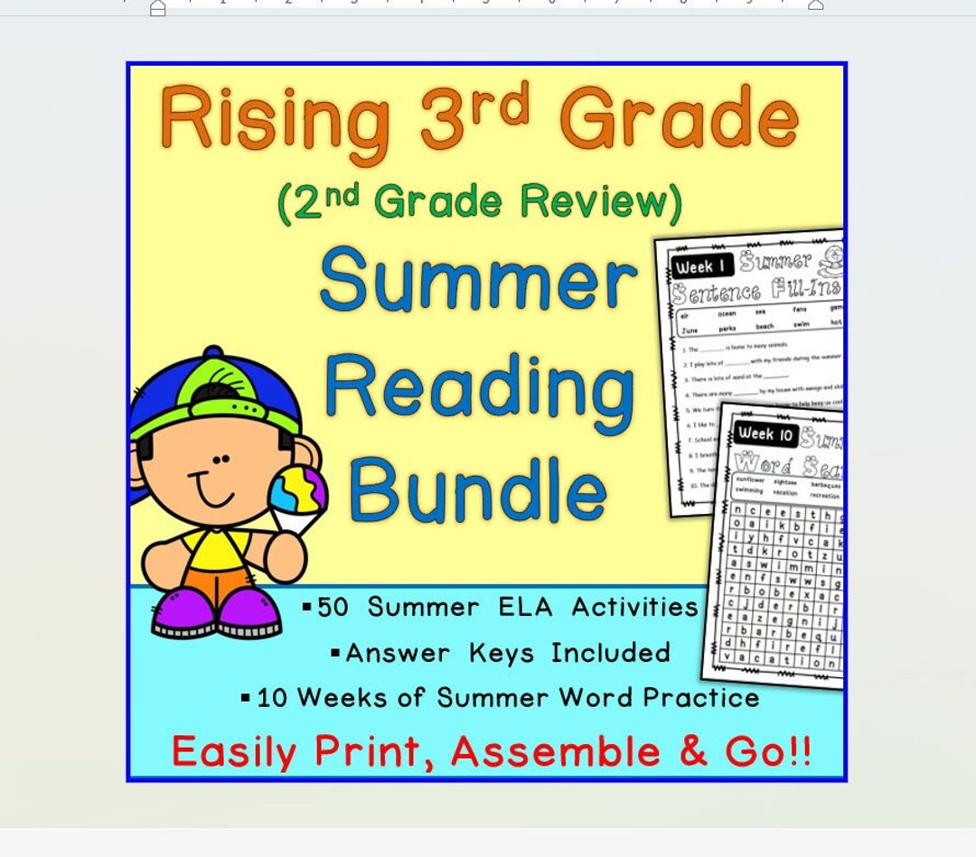 Rising Third Grade Summer Reading Packet - Etsy