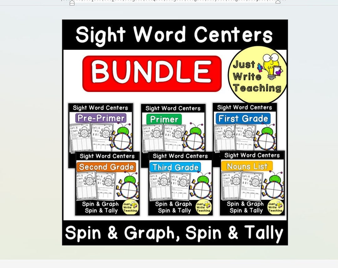 Dolch Sight Word Centers - Spin Graph and Tally BUNDLE - Etsy