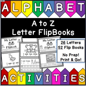 Letter Flipbooks - Alphabet Activities - A to Z (52 Flip Books) - Etsy