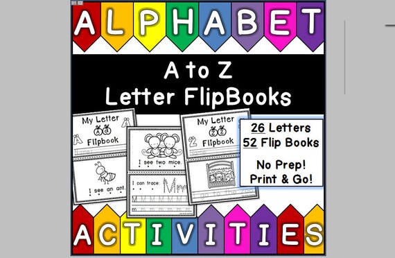 Letter Flipbooks Alphabet Activities A to Z 52 Flip | Etsy