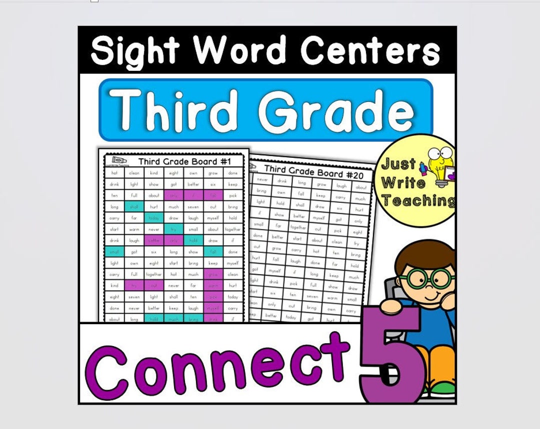 Connect 5 Third Grade Sight Words Game - Etsy