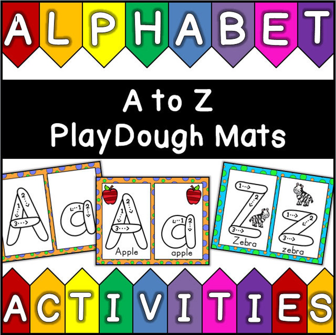 Playdough Mats Play-doh Mats Alphabet Activities A to Z 52 Mats - Etsy