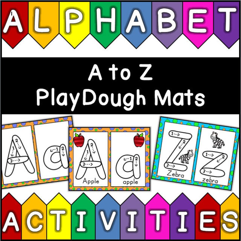 Playdough Mats Play-doh Mats - Alphabet Activities - A to Z (52 Mats ...