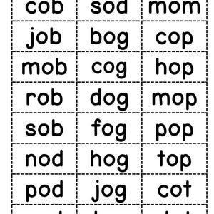 Phonics Word Bingo - CVC Short O - Etsy