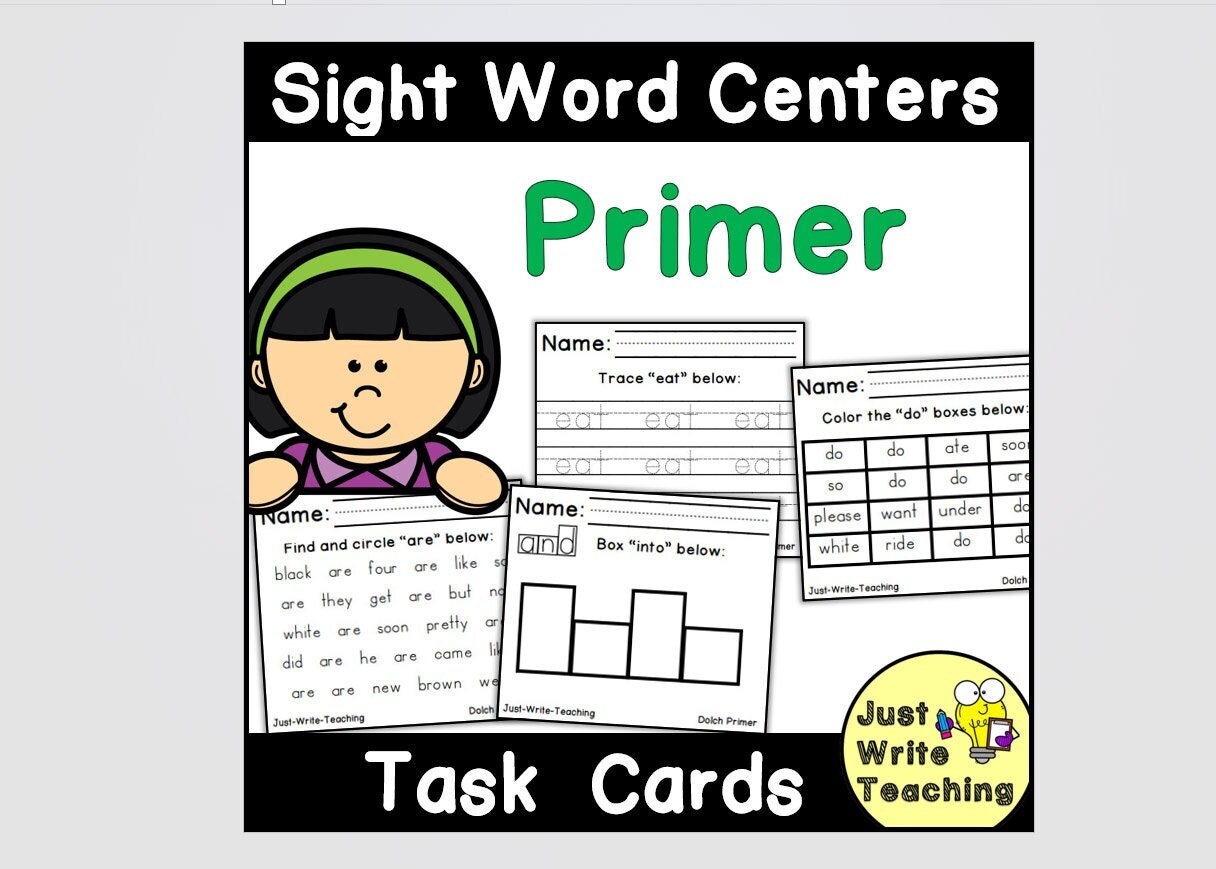 Dolch Primer Sight Word Task Cards - Etsy