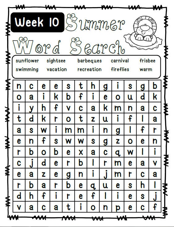Summer Word Search Activity Pack - Etsy UK