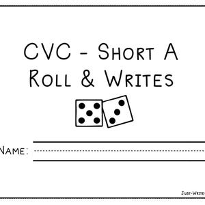 Short A - CVC Phonics - Roll and Writes - Etsy