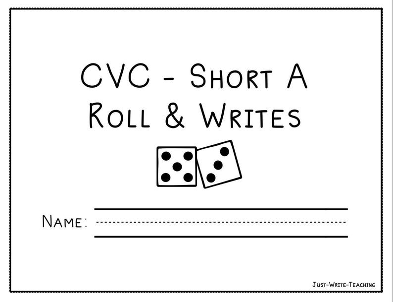 Short A - CVC Phonics - Roll and Writes - Etsy