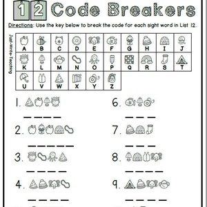 Sight Word Code Breakers Activity Pack - 66 Pages - Distance Learning ...