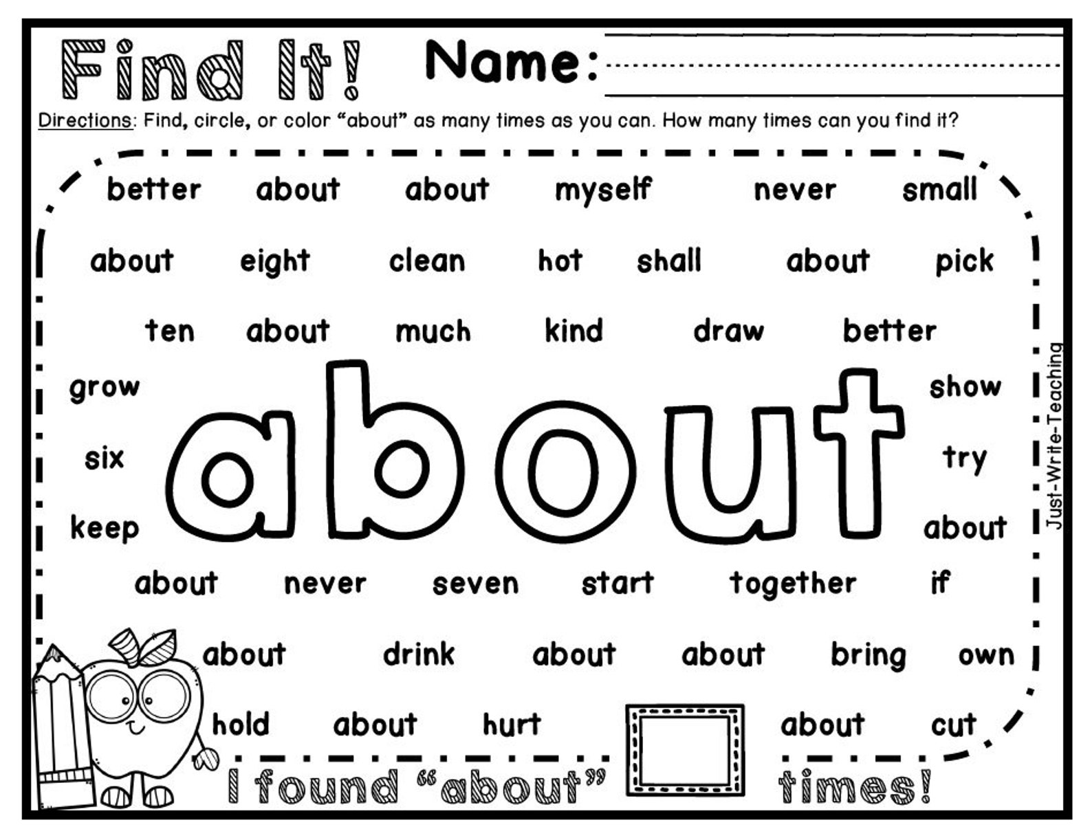 Dolch Third Grade Sight Word Find It Activities - Etsy