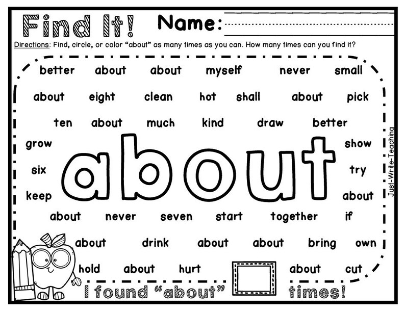 Dolch Third Grade Sight Word Find It Activities - Etsy