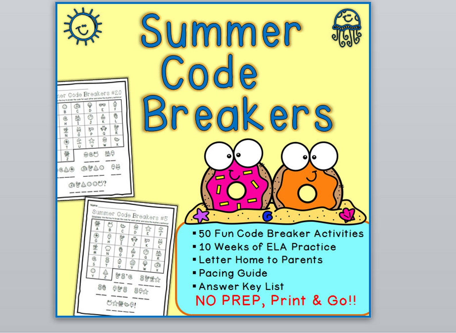 Code Breakers Activity Packet (summer Themed) ELA Practice - Etsy