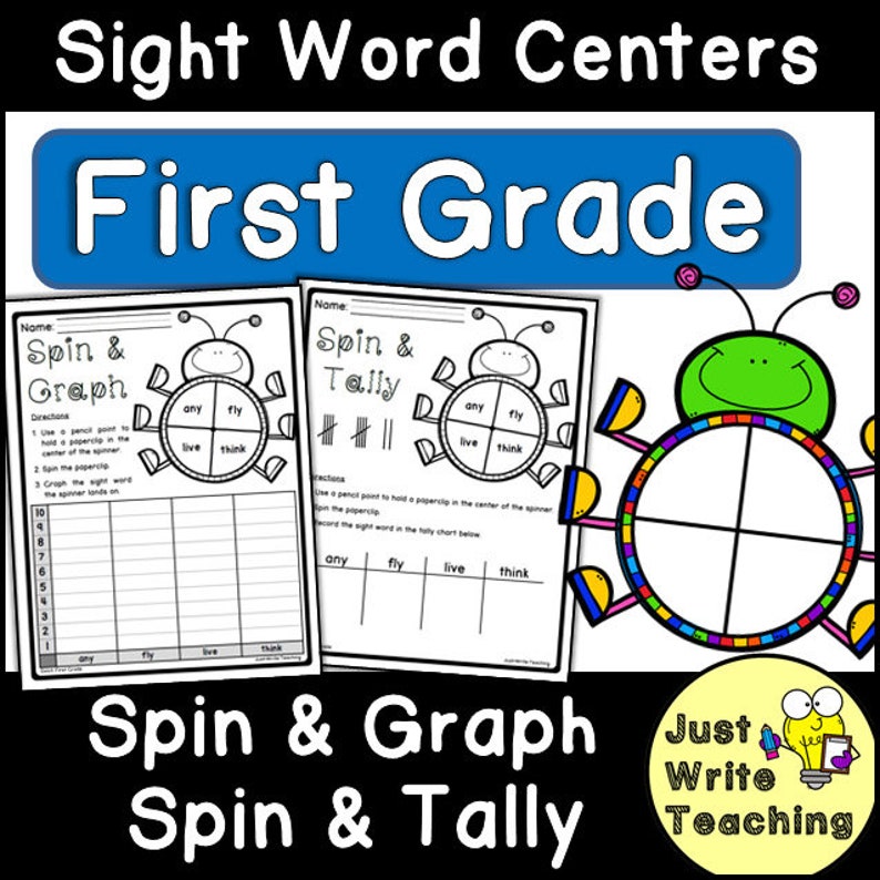 First Grade Sight Word Centers - Spin Graph and Tally - Etsy
