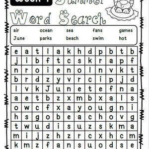 Summer Word Search Activity Pack - Etsy UK