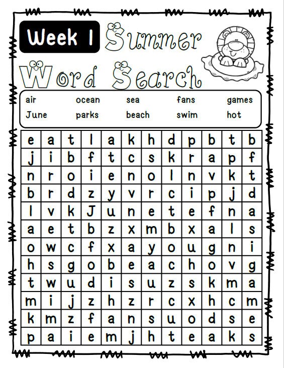 Summer Word Search Activity Pack - Etsy UK