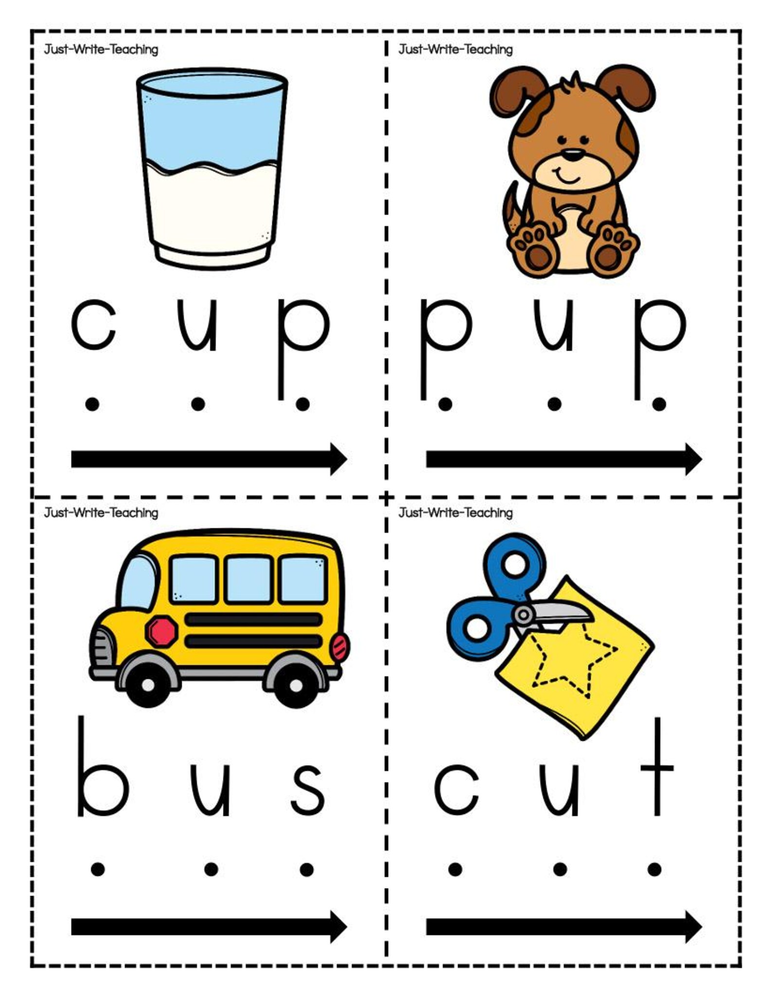 Phonics Word Cards - CVC Short Vowels BUNDLE - Etsy