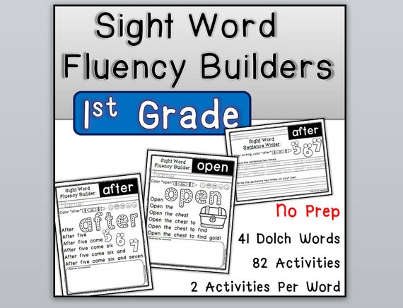 Sight Word Fluency Builders dolch First Grade | Etsy