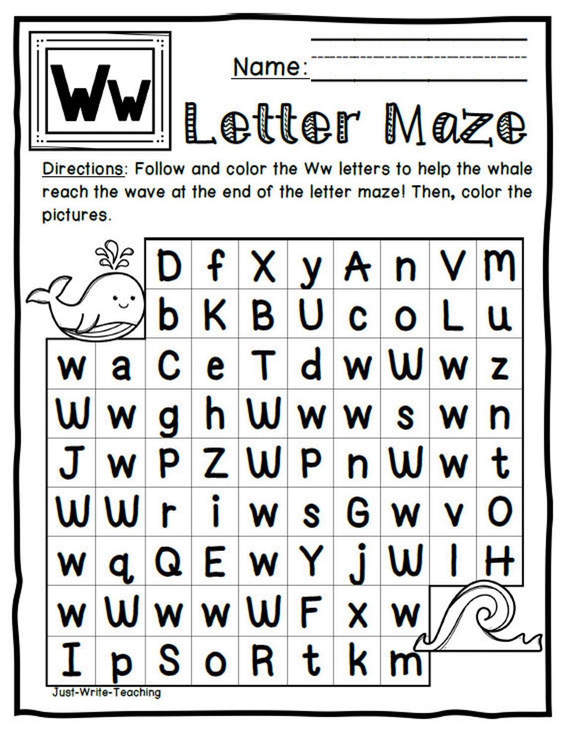 Letter W Practice Games and Activity Pack - Etsy