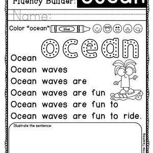 First Grade Summer Reading Fluency Builders - Set 1 - Etsy