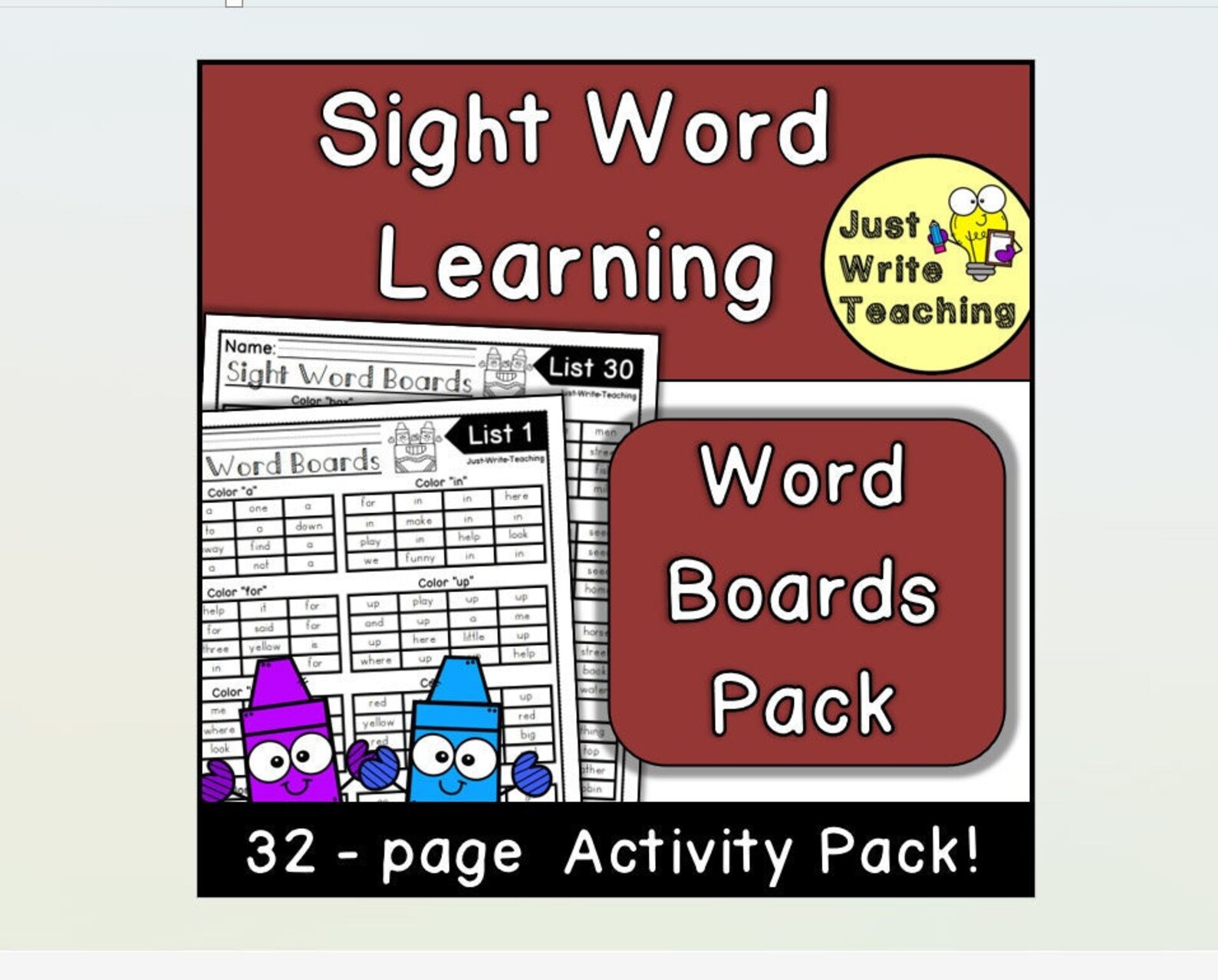 Sight Word Activities - Word Boards - Etsy