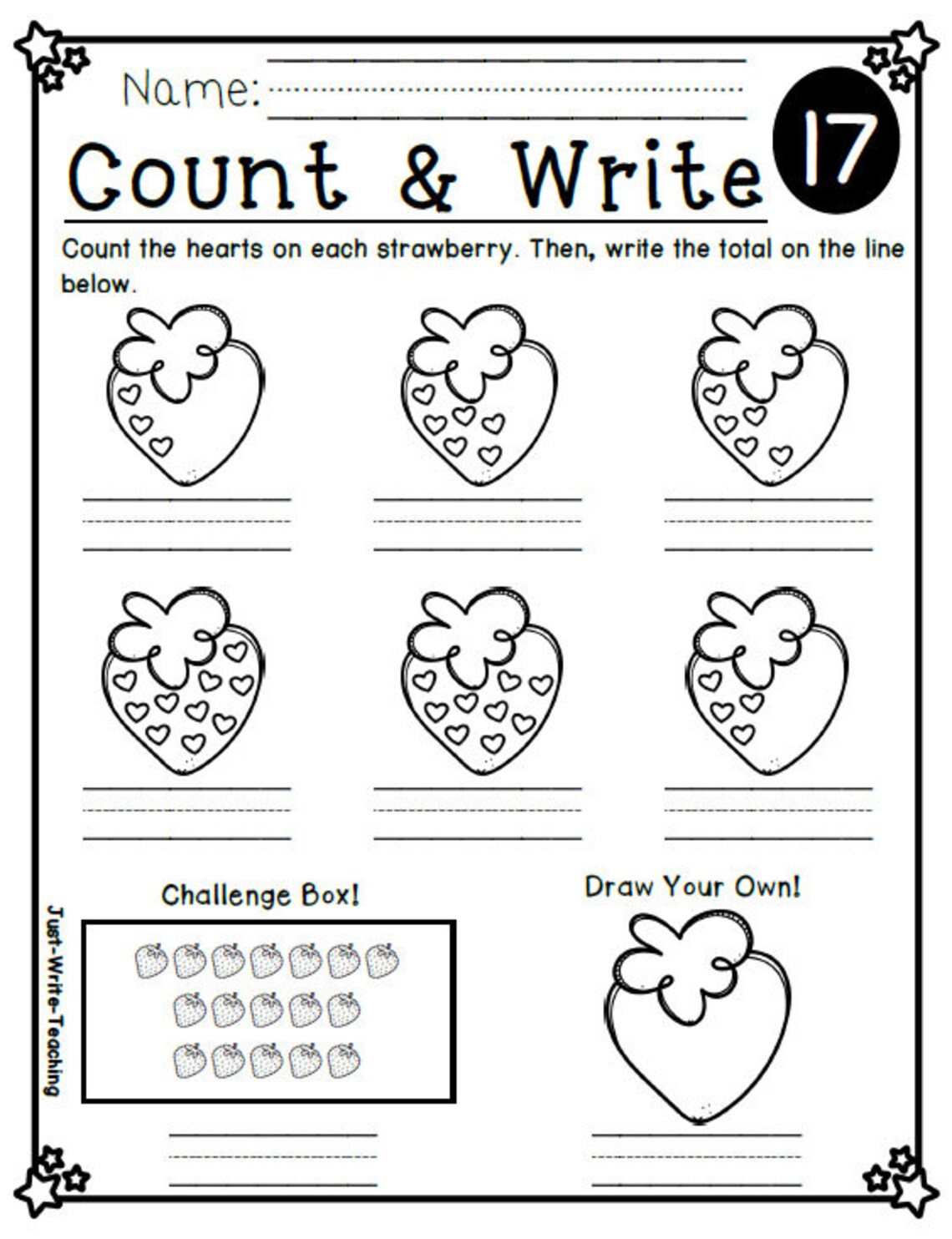 Count and Write Kindergarten Morning Work & Math Centers (20 Days!) - Etsy