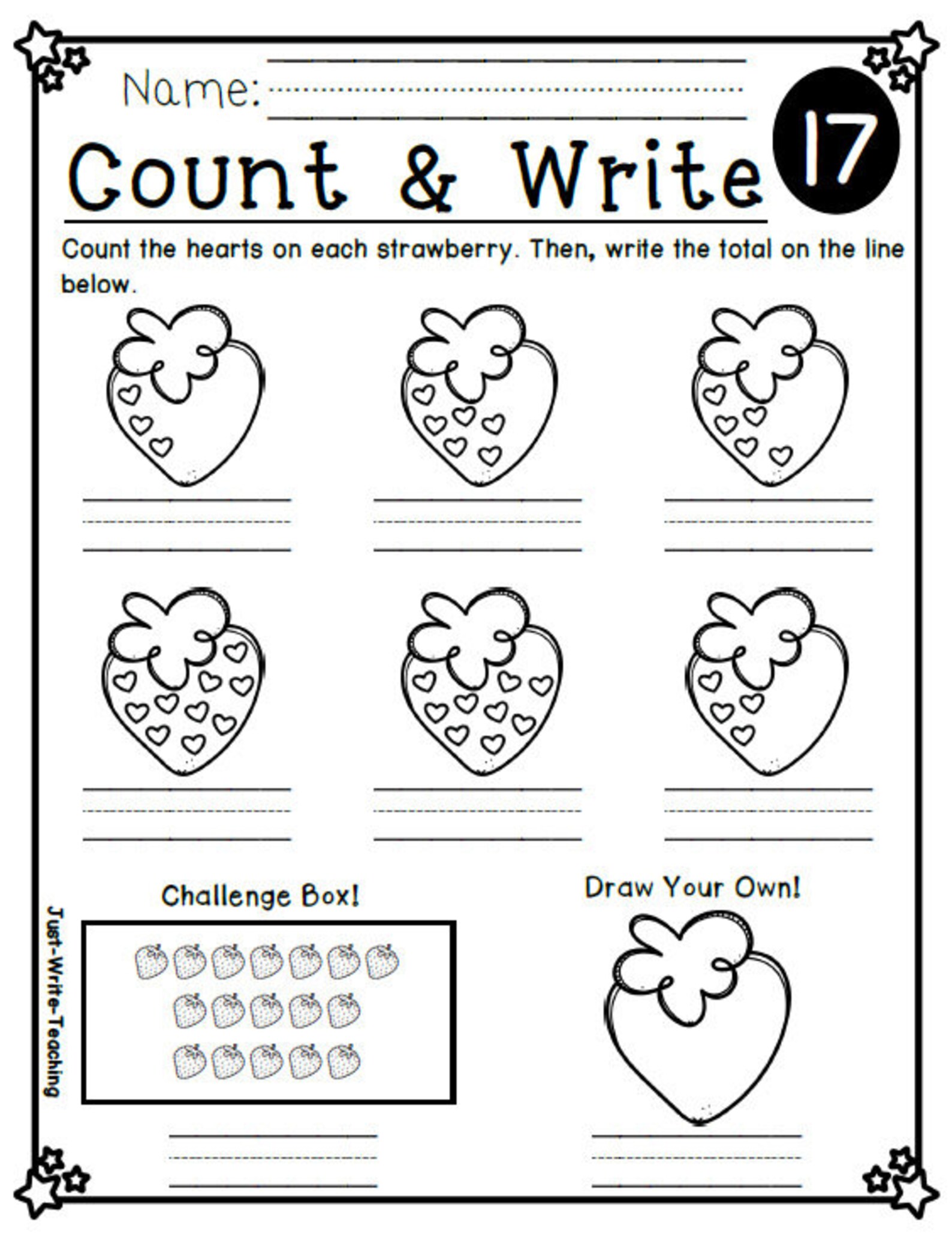 Count and Write Kindergarten Morning Work & Math Centers (20 Days!) - Etsy