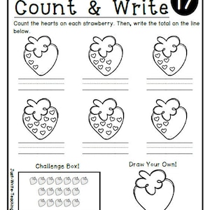 Count and Write Kindergarten Morning Work & Math Centers (20 Days!) - Etsy