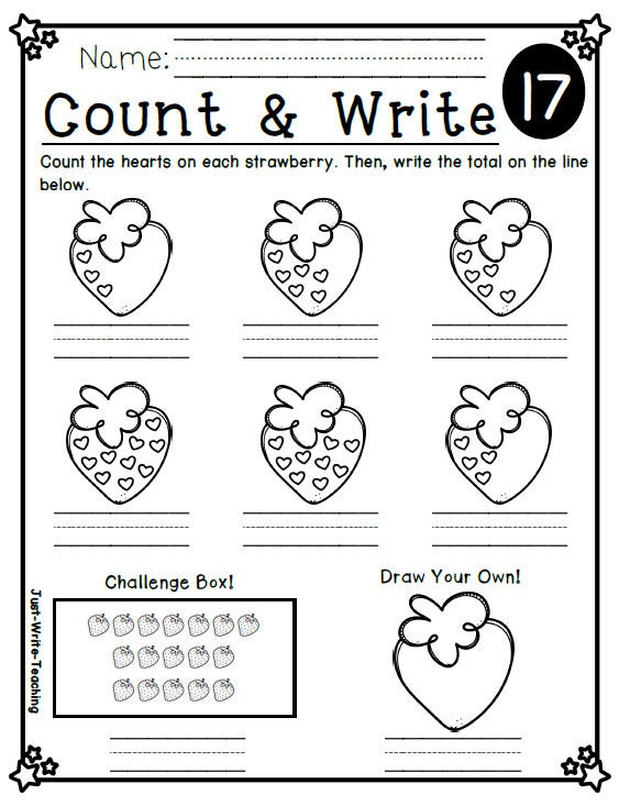 Count and Write Kindergarten Morning Work & Math Centers (20 Days!) - Etsy