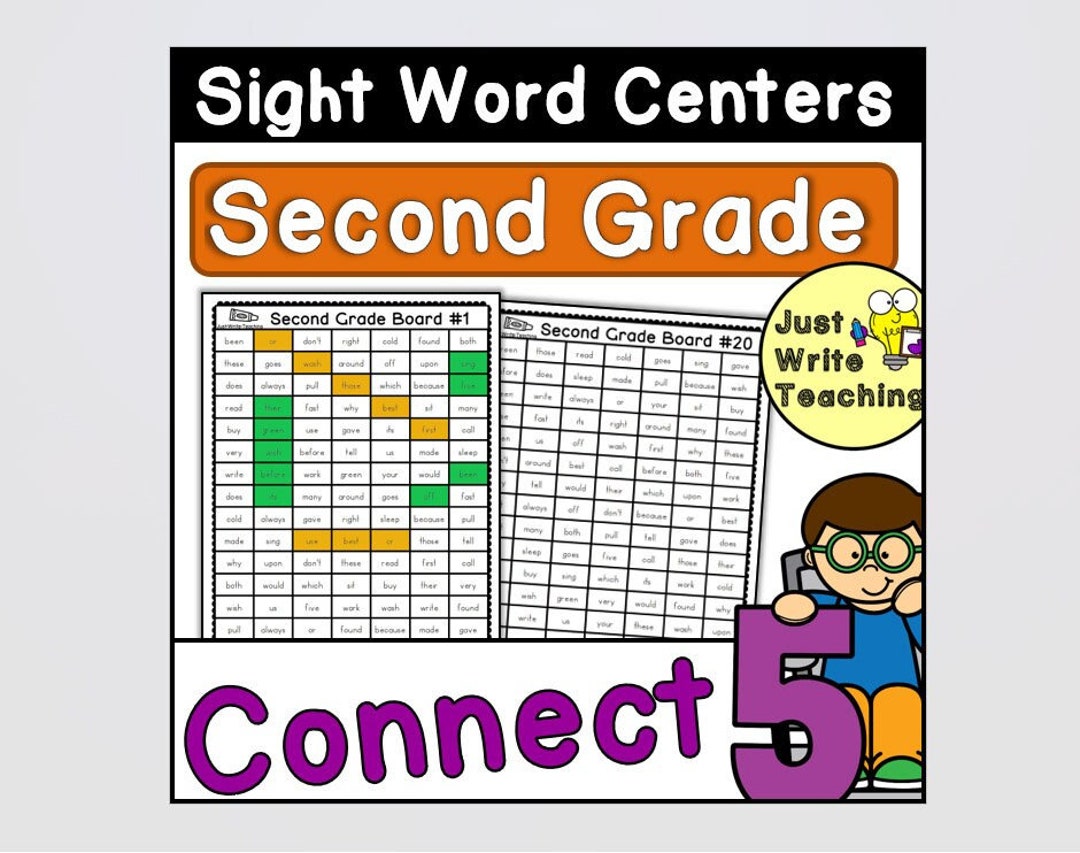 Connect 5 Second Grade Sight Words Game - Etsy