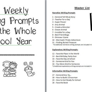 40 Elementary Writing Prompts (year-long, Fun & Engaging) Assessment ...