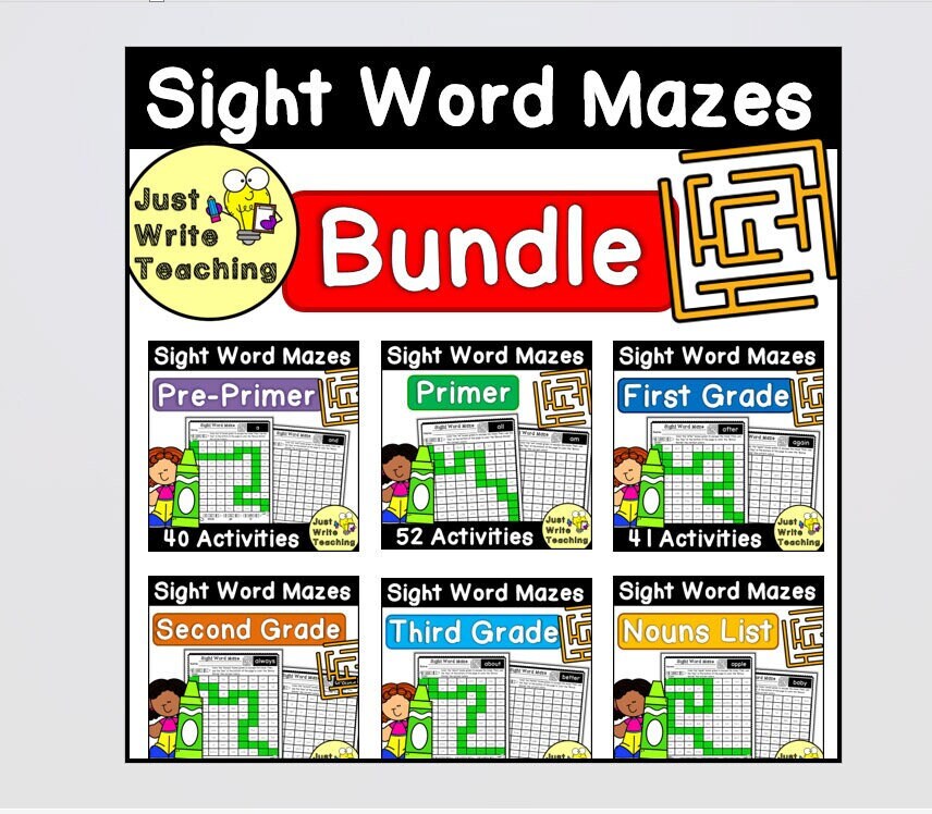 Sight Word Mazes - Centers Bundle - Etsy