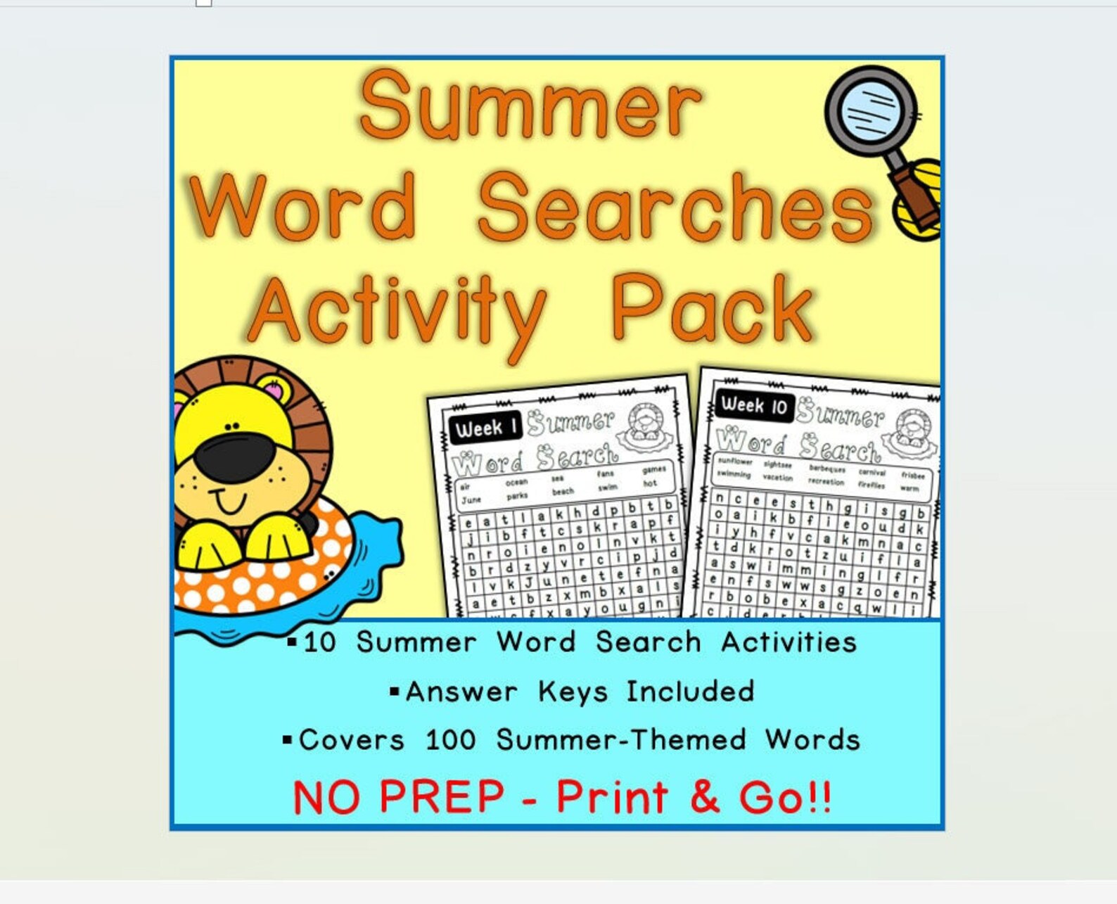 Summer Word Search Activity Pack - Etsy UK
