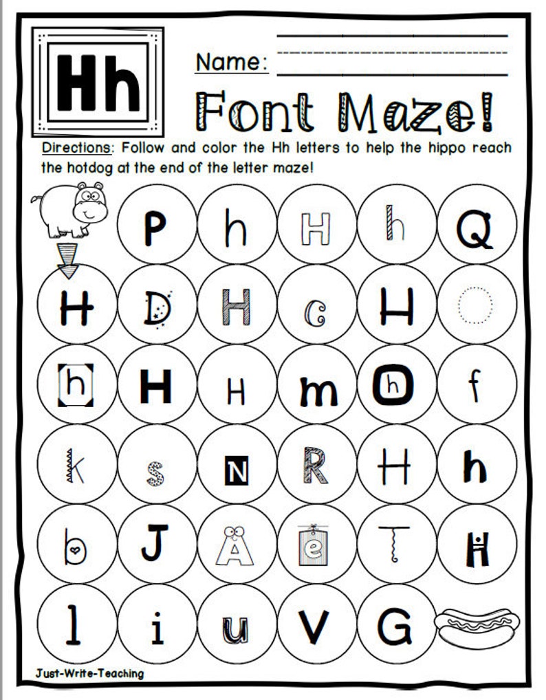 Letter H Practice Games and Activity Pack - Etsy