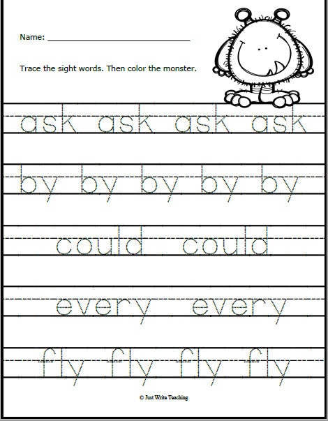 Sight Word Practice Daily Worksheets bundle All 6 Dolch Lists Distance ...