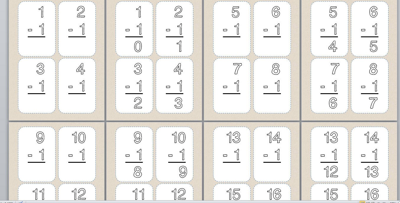 Subtraction Flash Cards - Elementary Math - Distance Learning - Etsy