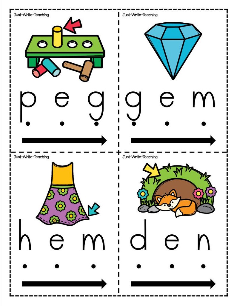 Phonics Word Cards - CVC Short Vowels BUNDLE - Etsy