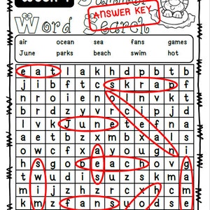 Summer Word Search Activity Pack - Etsy UK