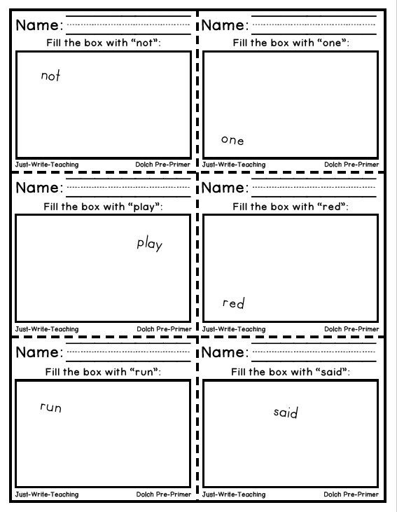 Dolch Pre-primer Task Cards for Sight Word Centers - Etsy