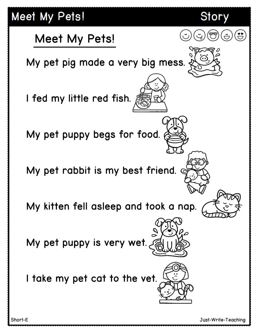 First Grade Reading Comprehension Short E Texts, Activities, Skills ...