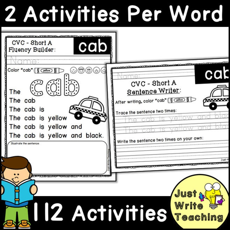 Reading Fluency Builders - CVC Short A - Etsy