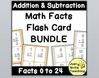 Subtraction Flash Cards Elementary Math Distance Learning | Etsy