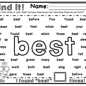 Dolch Second Grade Sight Word Find It Activities - Etsy