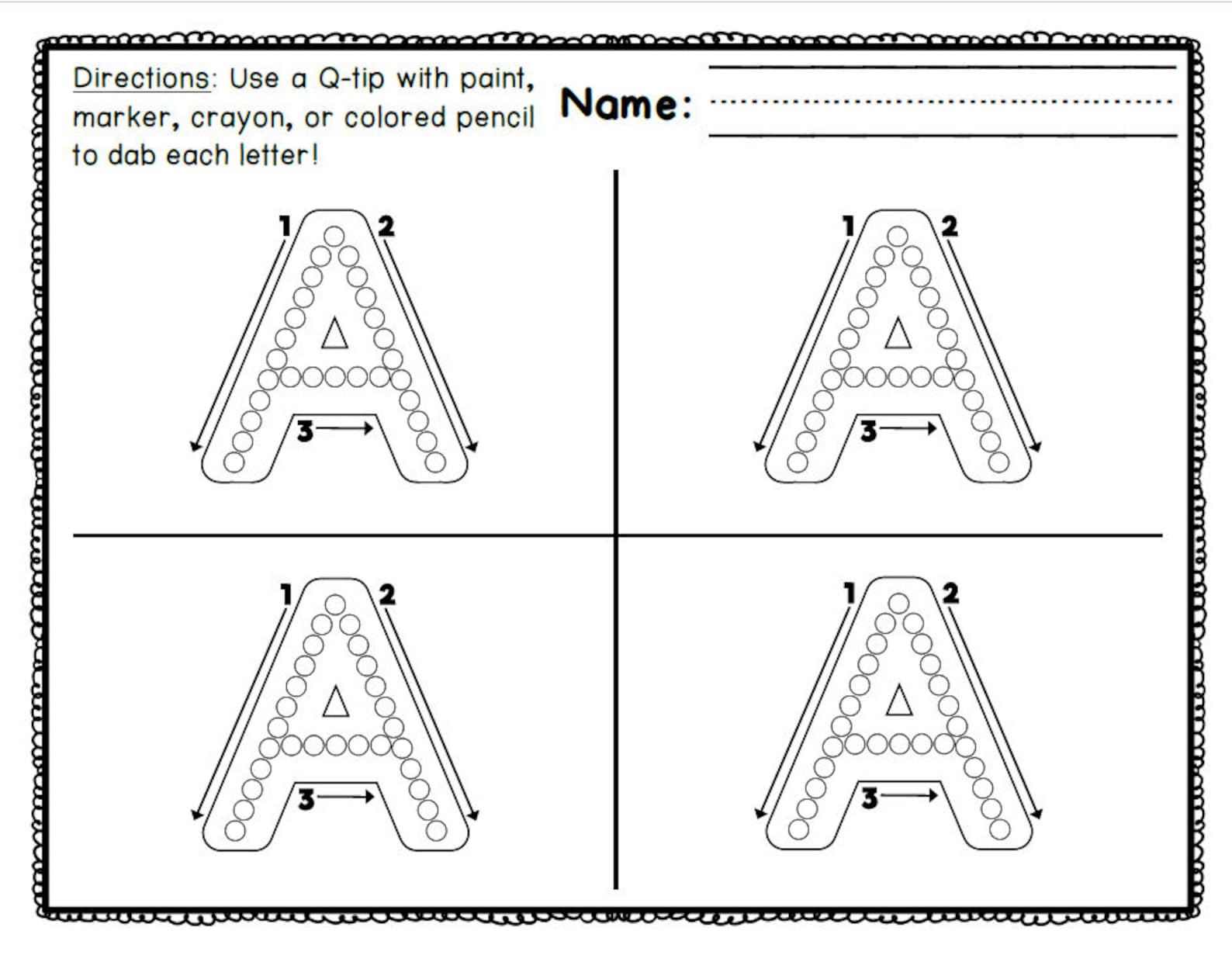 Letter Dabs - Alphabet Activities - A to Z Practice (78 Pages) - Etsy